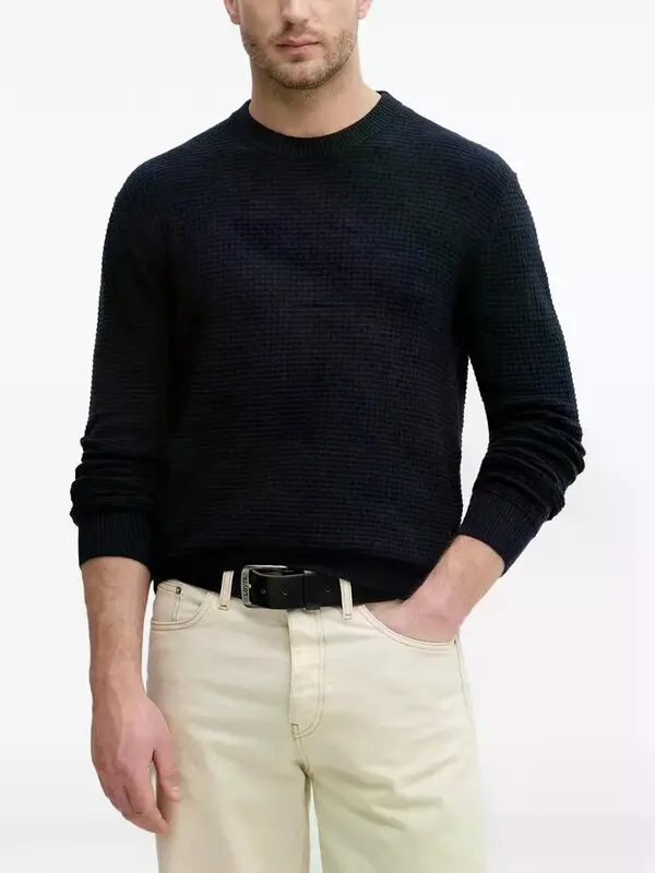 Sisley Waffle-knit Pullover - Blue