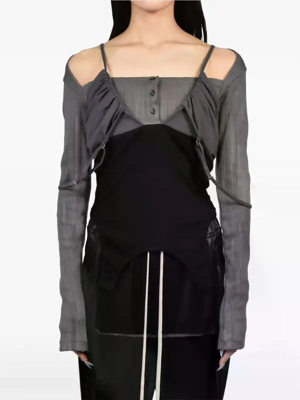 SRVC STUDIO Layered Cut-out Top - Grey