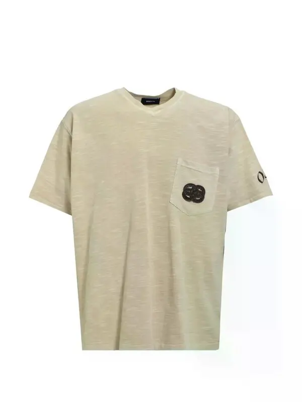 BREATH Eagle-patch V-neck T-shirt