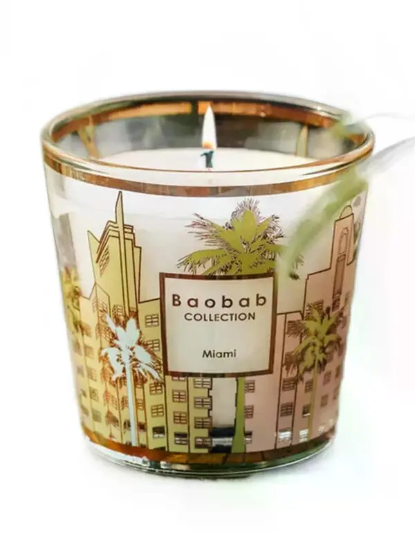BAOBAB COLLECTION Miami Screen-printed Candle - White