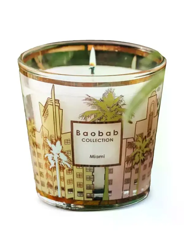 BAOBAB COLLECTION Miami Screen-printed Candle - White