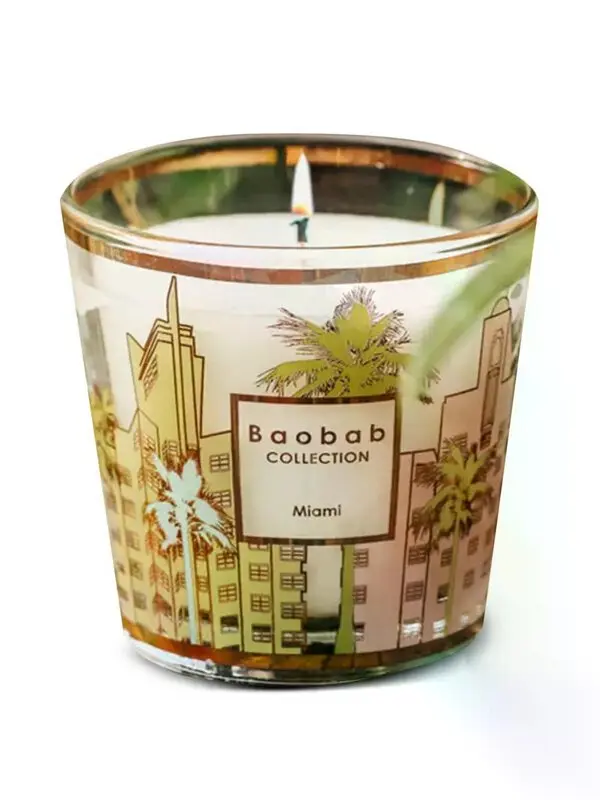 BAOBAB COLLECTION Miami Screen-printed Candle - White