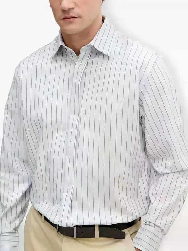 Sisley Vertical-stripe Long-sleeve Shirt