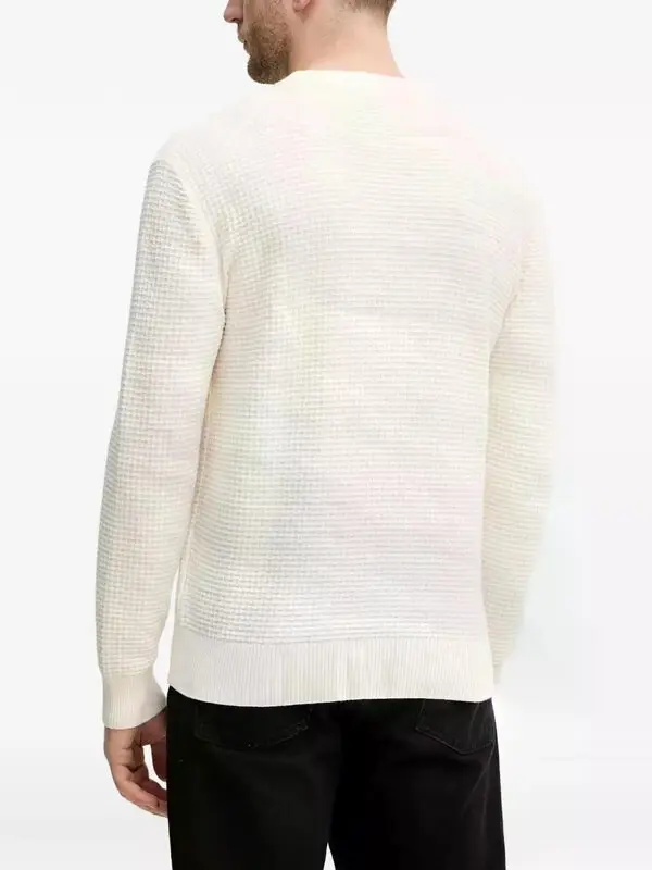 Sisley Waffle-knit Crew-neck Sweater