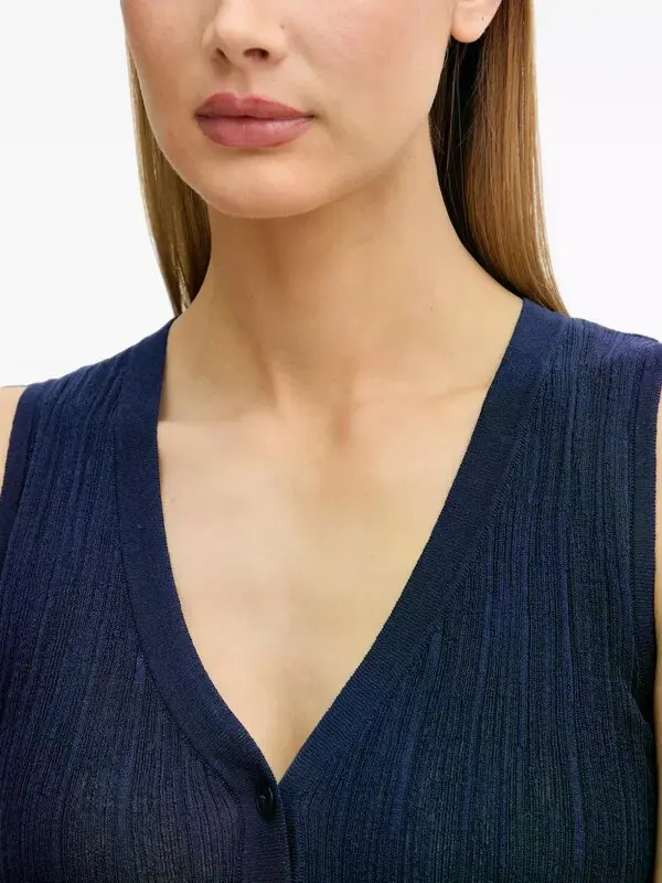 Sisley Ribbed-knit V-neck Vest