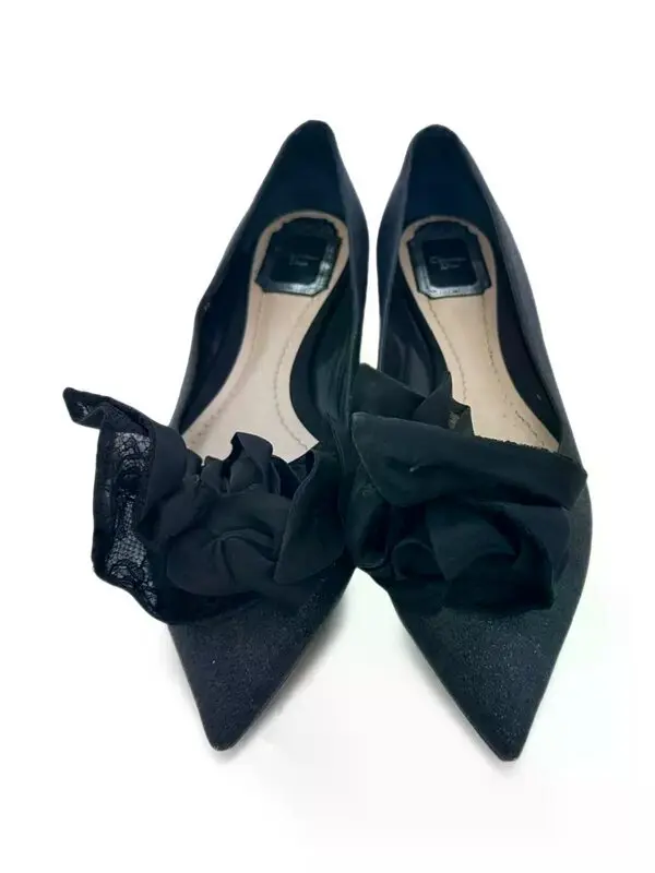 Dior Rose-embellished Pointed Ballet Flats
