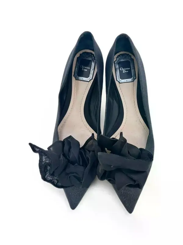Dior Rose-embellished Pointed Ballet Flats