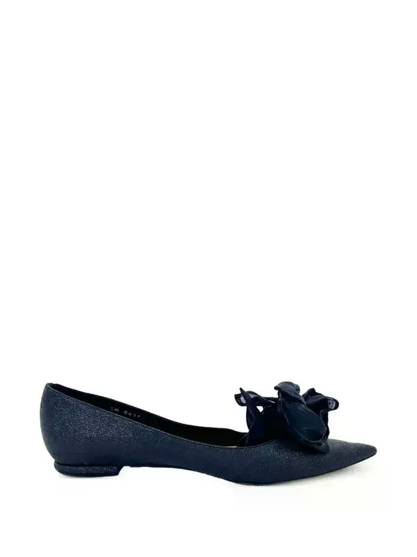 Dior Rose-embellished Pointed Ballet Flats - Black
