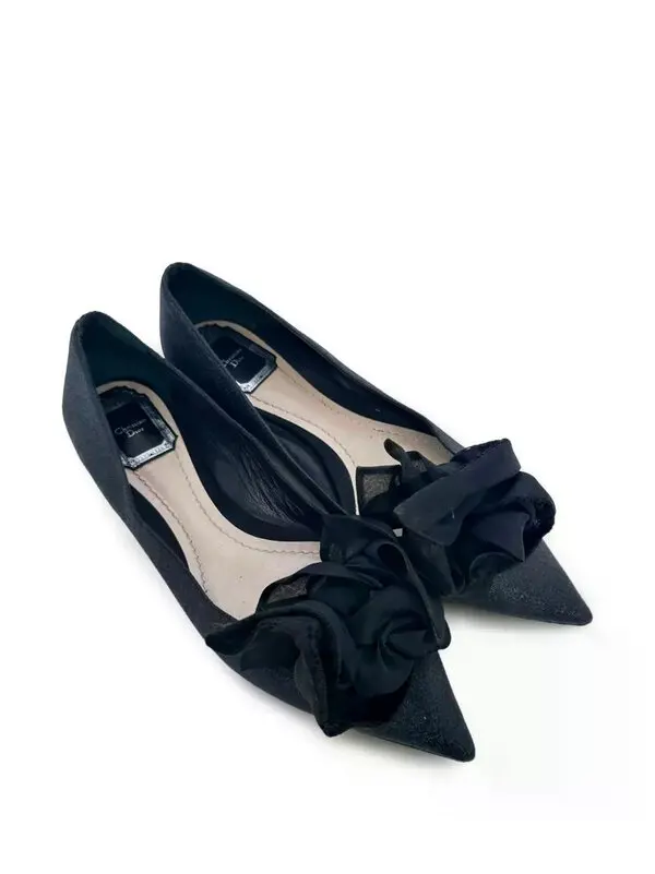 Dior Rose-embellished Pointed Ballet Flats