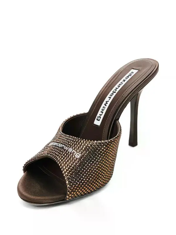 Alexander Wang Cher Crystal Hotfix 105mm Mule - Brown