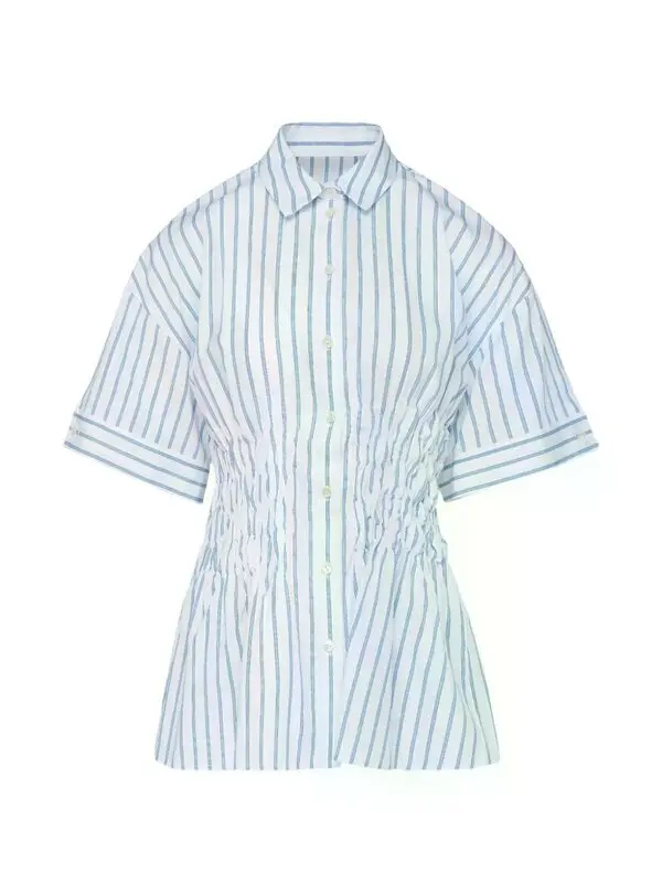 ENFOLD Striped Shirred Shirt