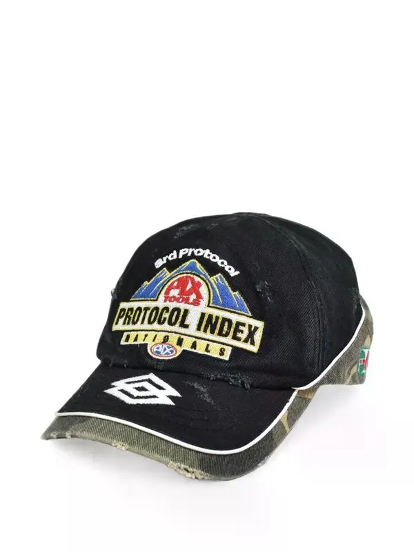 PROTOCOL INDEX Distressed-effect Camouflage-panel Cap