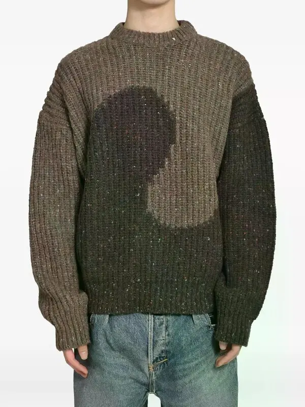 ERL Swirl Rib-knit V-neck Sweater