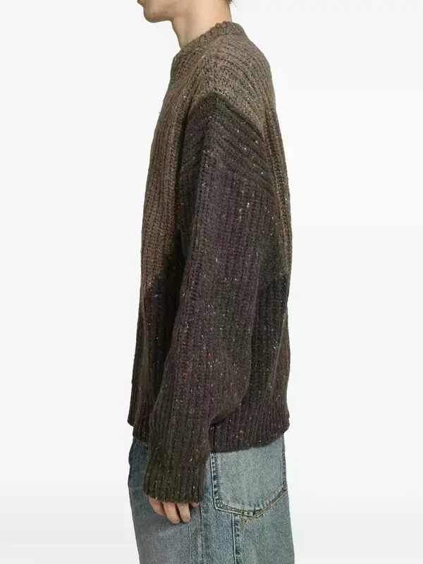 ERL Swirl Rib-knit V-neck Sweater
