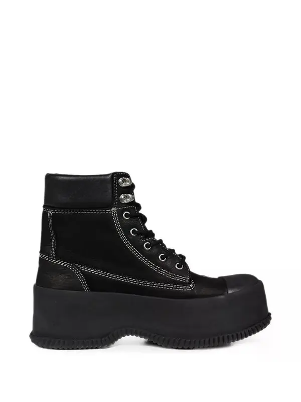 Matthew Williamson Contrast-stitch Lace-up Ankle Boots - Black