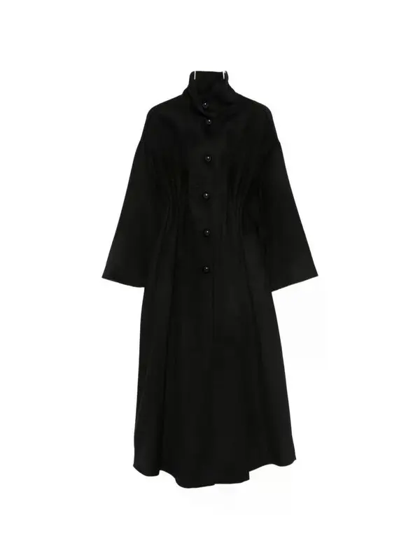 Emporio Armani Ruched-waist High-neck Coat