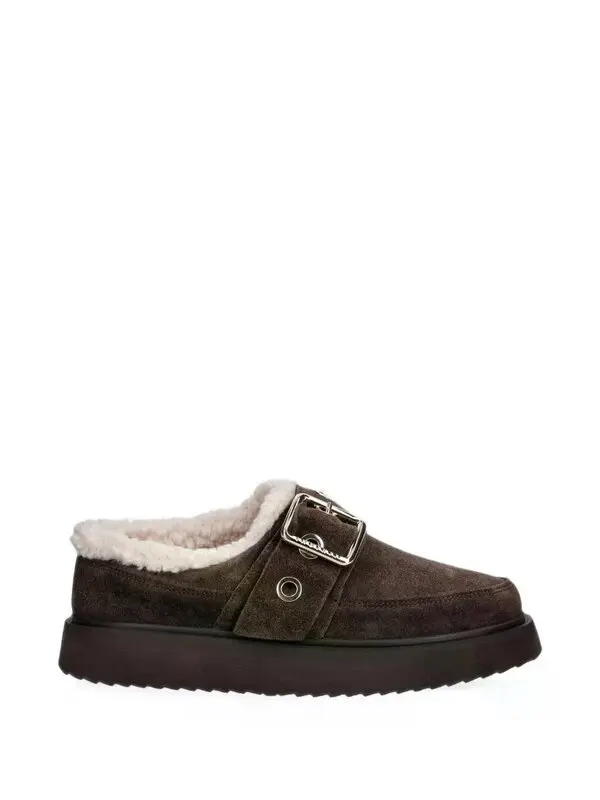 Inuikii Buckle-fastening Shearling-lined Slippers - Brown
