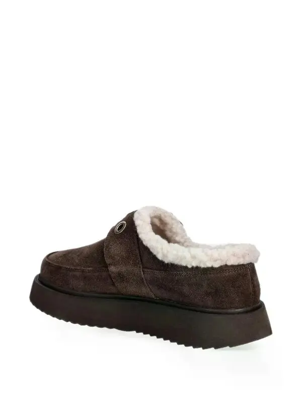 Inuikii Buckle-fastening Shearling-lined Slippers - Brown