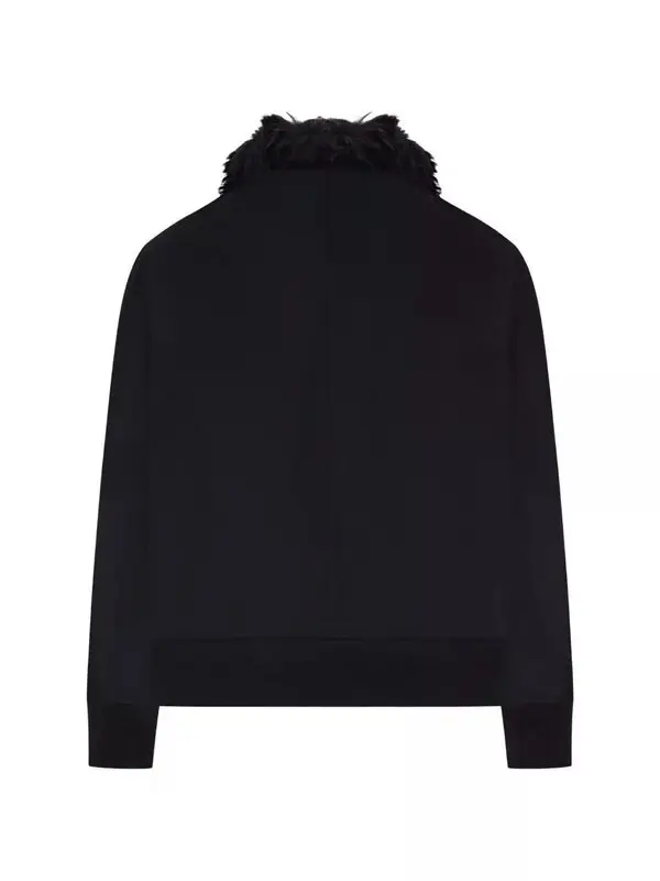 Sacai Melton Faux-fur Collar Wool Jacket