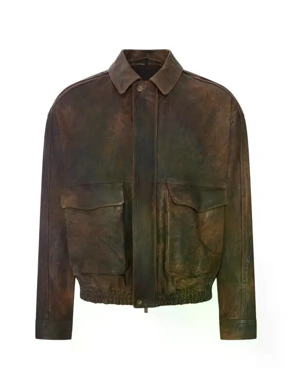 SALVATORE SANTORO Distressed-effect Leather Jacket