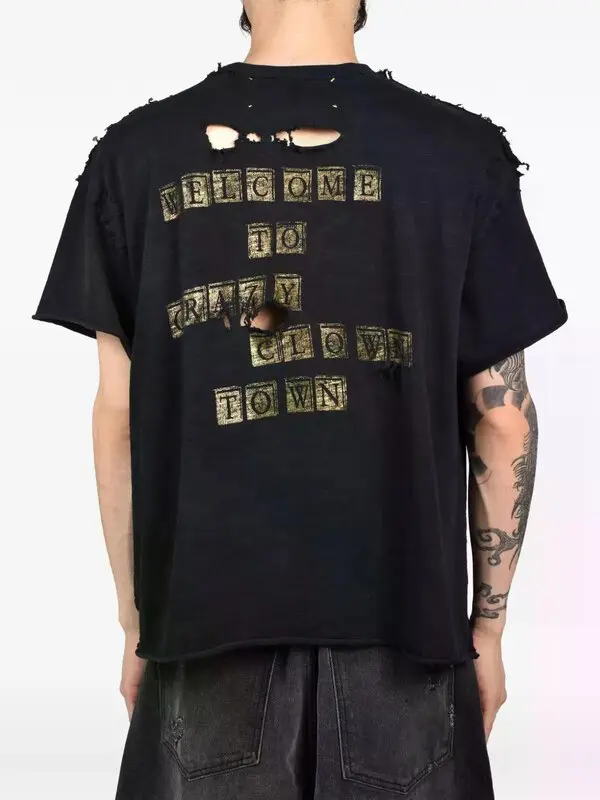 CRAZY CLOWN L.A. Distressed Graphic-print T-shirt