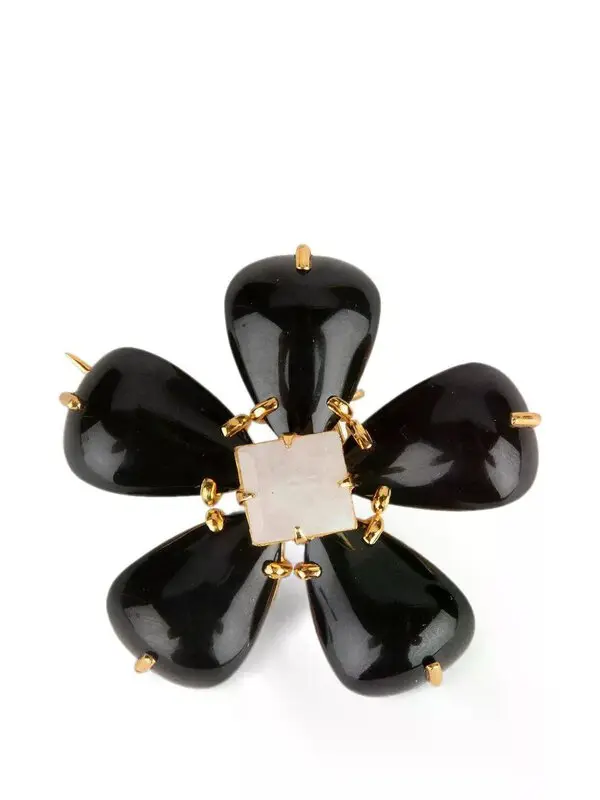 BOUNKIT JEWELRY Claudine Flower Brooch - Gold