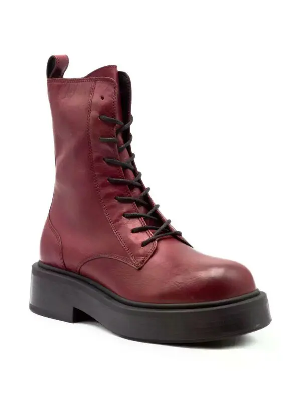 VIC MATIE Leather Lace-up Ankle Boots
