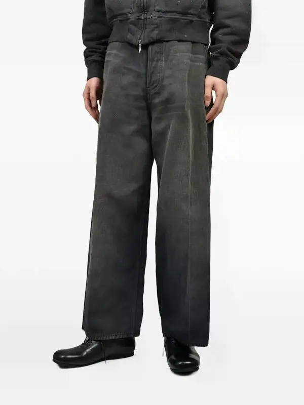 MASU Faded Wide-leg Jeans