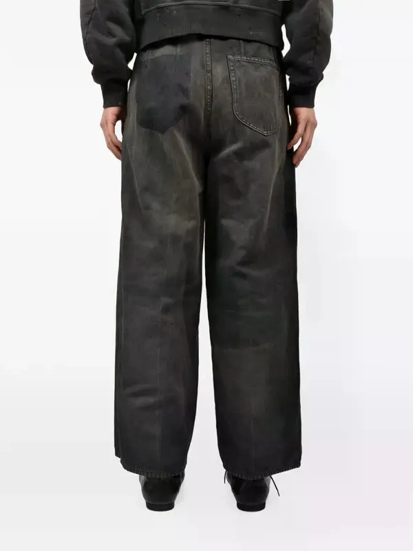 MASU Faded Wide-leg Jeans