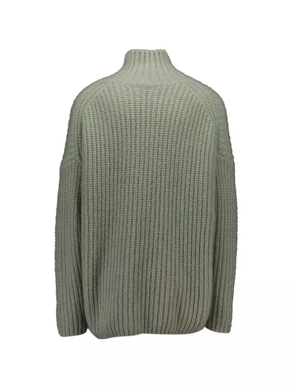 ALLUDE Ribbed-knit Mock-neck Sweater
