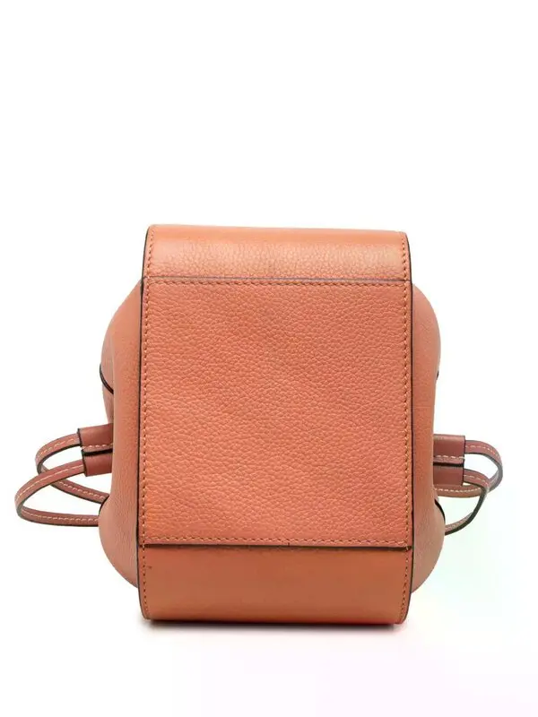 Loewe Grained Calfskin Drawstring Hammock Bag Satchel - Orange