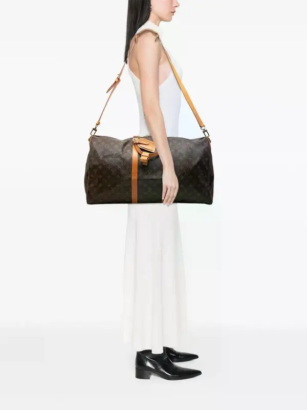 LOUIS VUITTON Monogram Keepall Bandouliere 55 Travel Bag