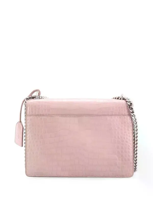 Saint Laurent Sunset Crocodile Embossed Leather Medium Crossbody Bag