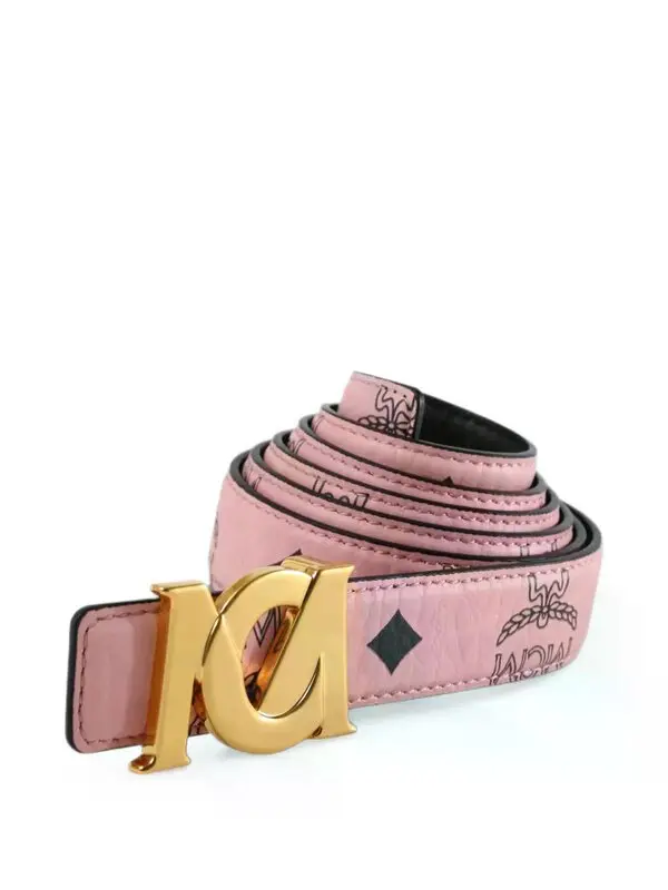 Mcm Monogram-print Logo-buckle Belt
