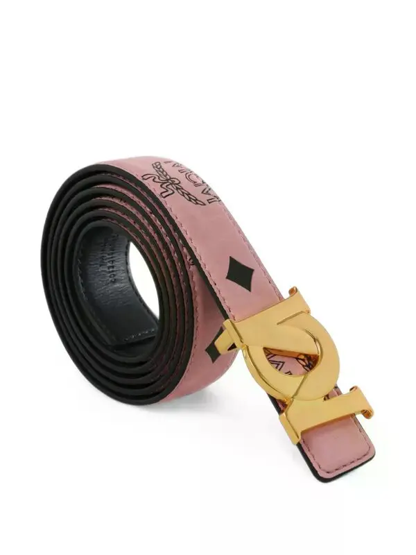 Mcm Monogram-print Logo-buckle Belt