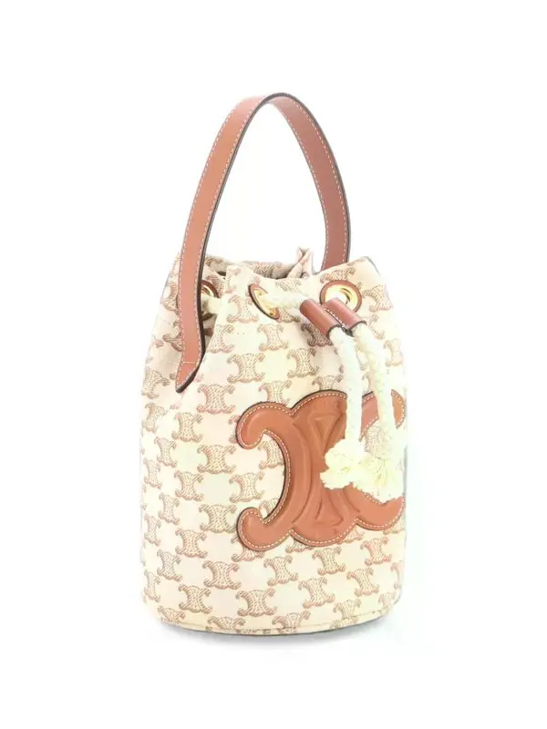 Celine Triomphe Canvas And Leather Bucket Bag