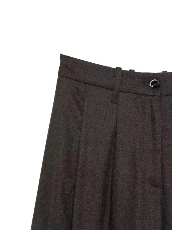 NINE:INTHE:MORNING Pleated Wide-leg Tailored Trousers - Brown