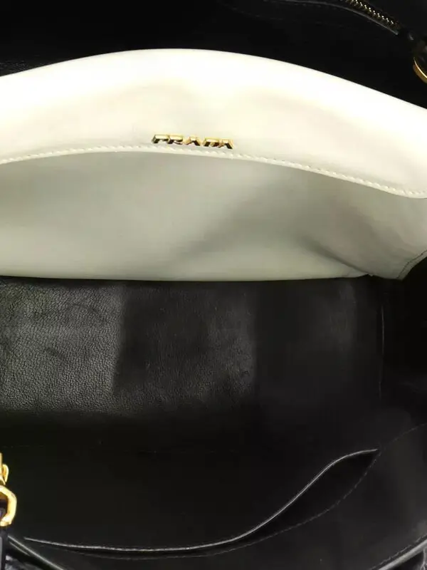 Prada Bibliotheque Saffiano With City Calf Medium Tote Bag