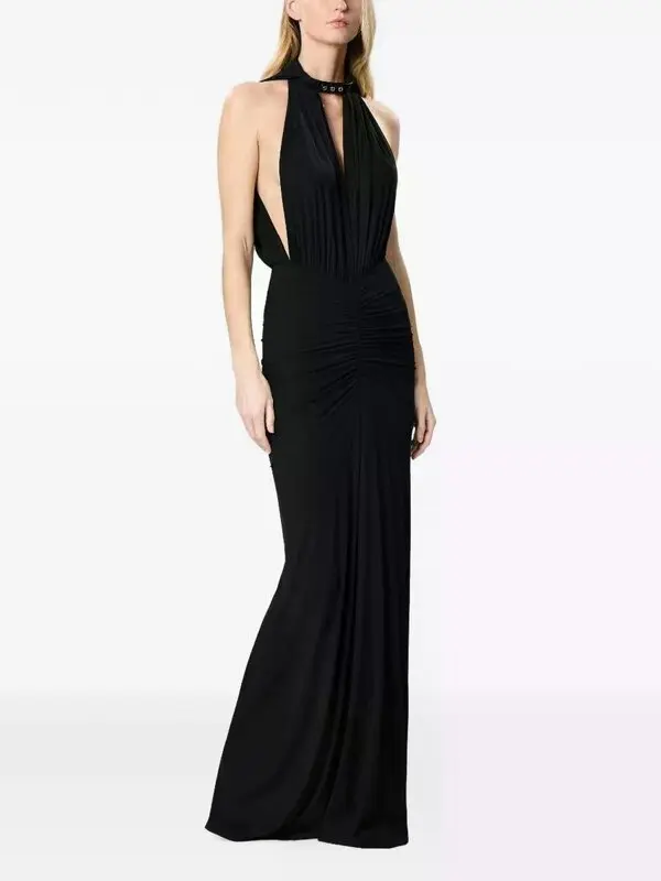 AMAZUIN Glenn Asymmetric Gathered-bodice Maxi Dress