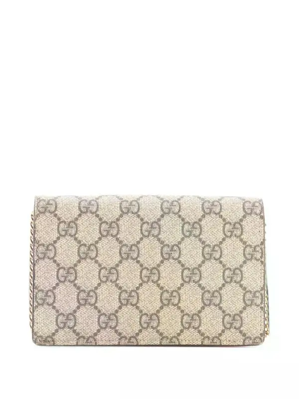 Gucci Cherries Wallet On Chain Gg Coated Canvas Mini Crossbody Bag - Brown