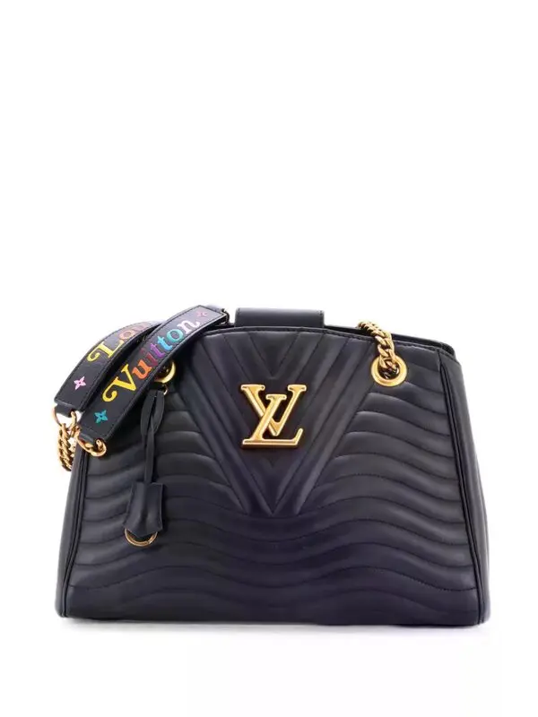 LOUIS VUITTON New Wave Chain Tote Quilted Leather Shoulder Bag