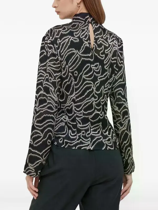 Sisley High-neck Abstract-print Top