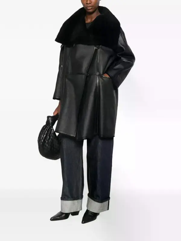 EMMETI Shearling-collar Leather Coat