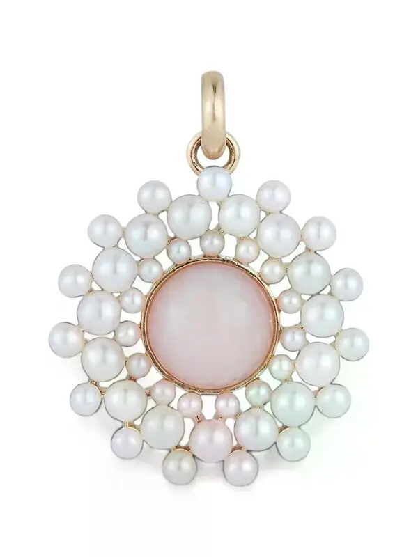 STORROW JEWELRY Juliet Pink Opal And Pearl Charm - Gold