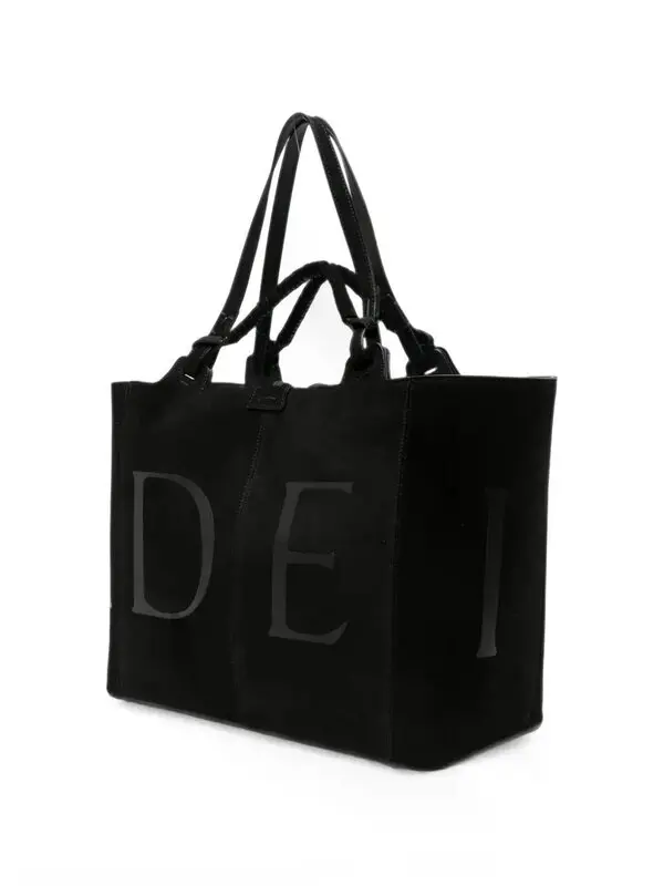 Casadei Galleria Logo-print Leather Tote Bag - Black