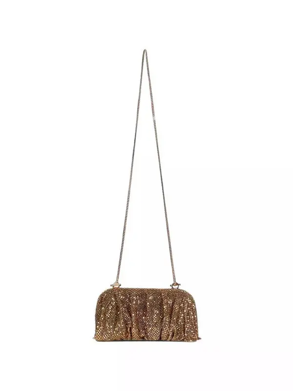 Benedetta Bruzziches Crystal-embellished Ruched Tote Bag - Gold
