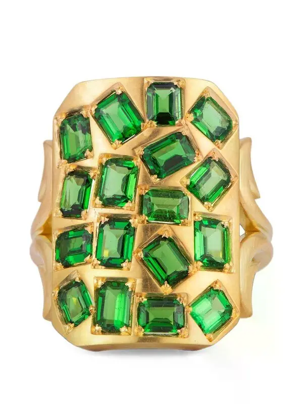 SYLVA & CIE Ten Table Tsavorite Ring - Gold