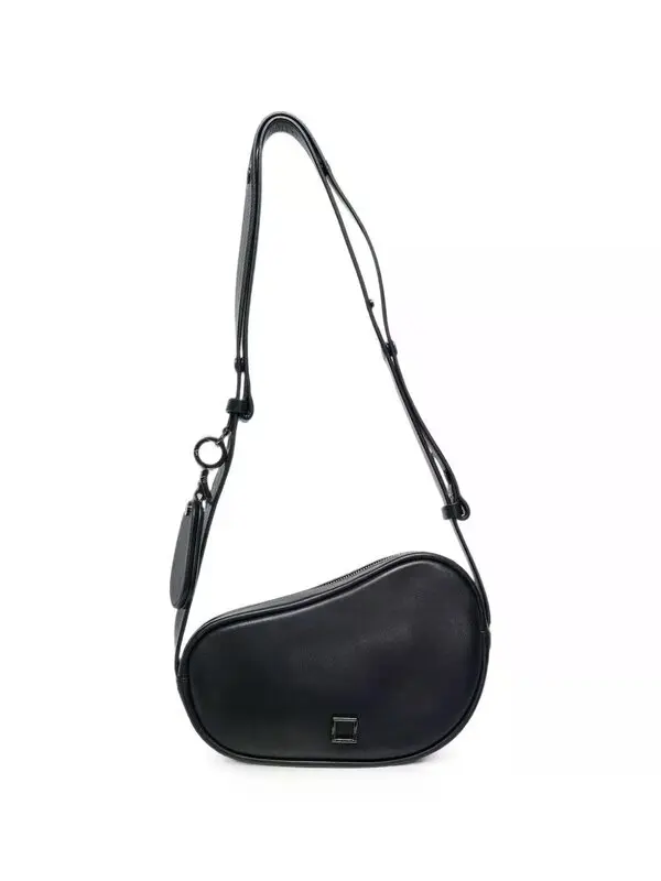 WOOYOUNGMI Asymmetric Leather Messenger Bag - Black