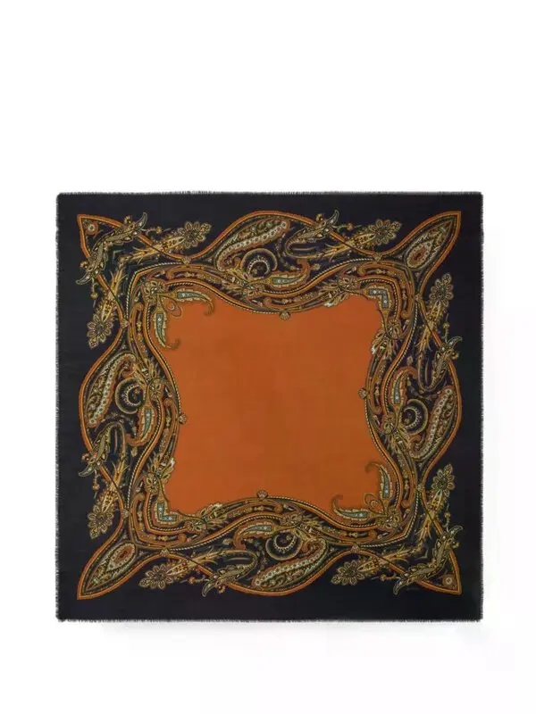 Etro Wool And Silk Shawl With Paisley Motif