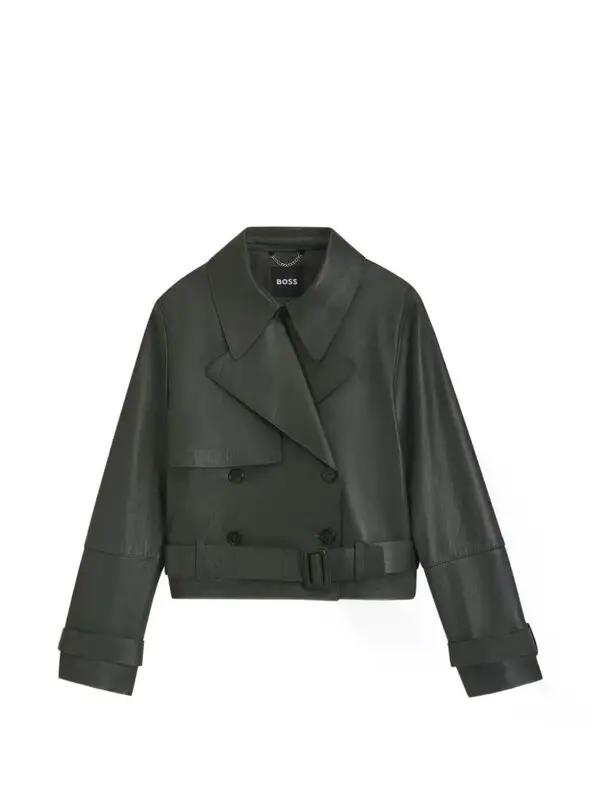 BOSS Belted Double-breasted Jacket - Green
